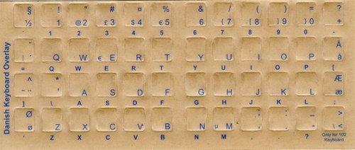 Keyboard Stickers, Overlays, Labels: Transparent Danish Blue Characters ...