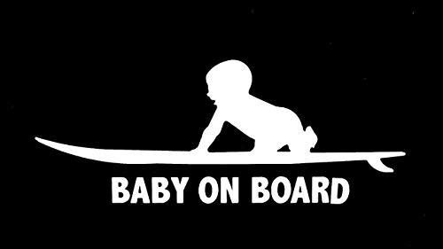 Surfer Baby On Board 8" Silhouette Die Cut TRIPREL INC