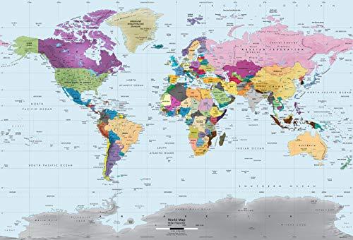 Academia Maps Colorful World Map Mural Academia Maps